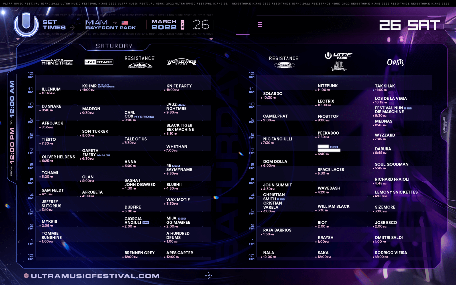 ULTRA MIAMI IS BACK IN 2022 ! SEE THE FULL SCHEDULE FOR THIS WEEKEND ...
