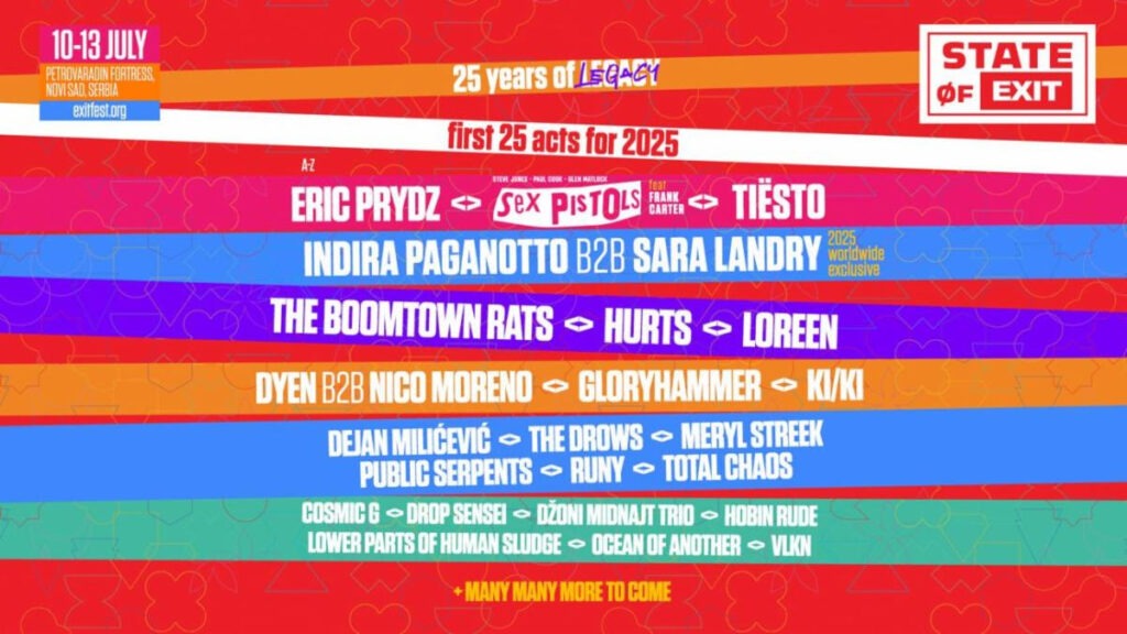 EXIT Festival returns for landmark 25th edition in 2025 revealing first ...